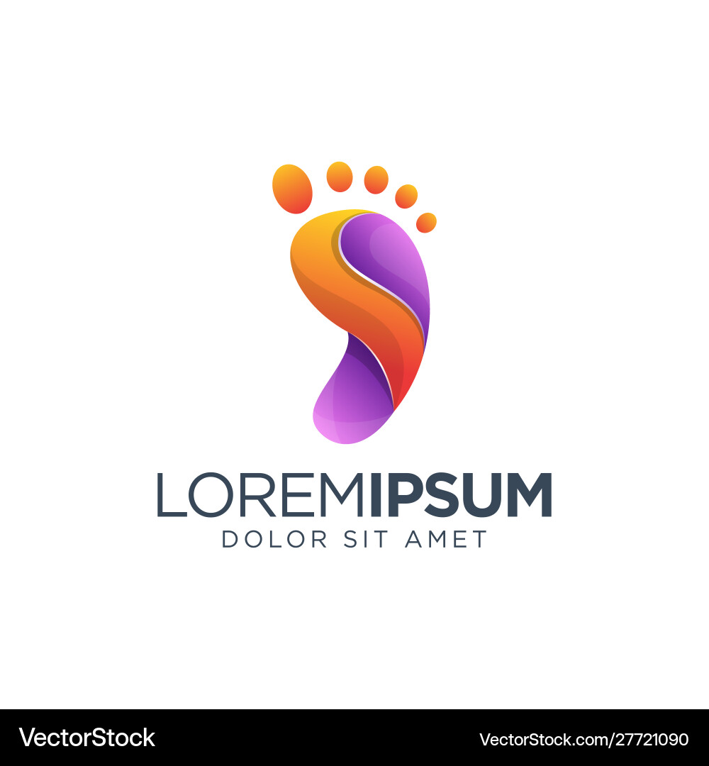 Colorful foot logo design Royalty Free Vector Image