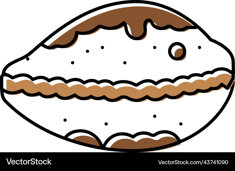 Cowrie sea shell beach color icon Royalty Free Vector Image