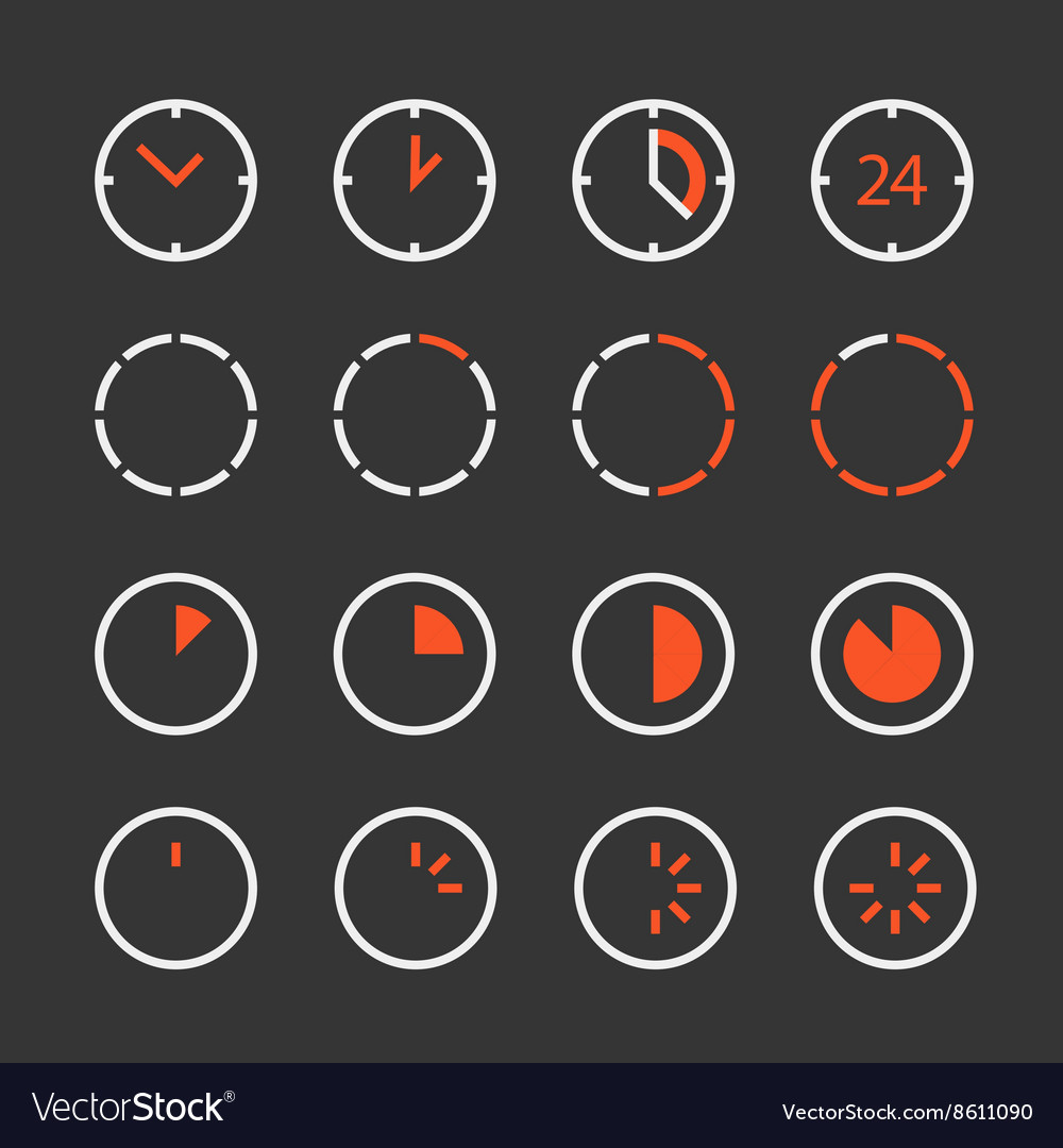 Different circle clock clip-art design elements Vector Image