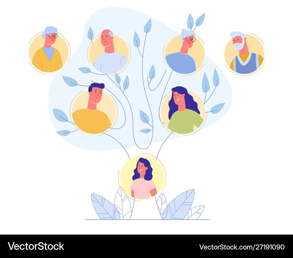 Family history tree isolated on white background Vector Image