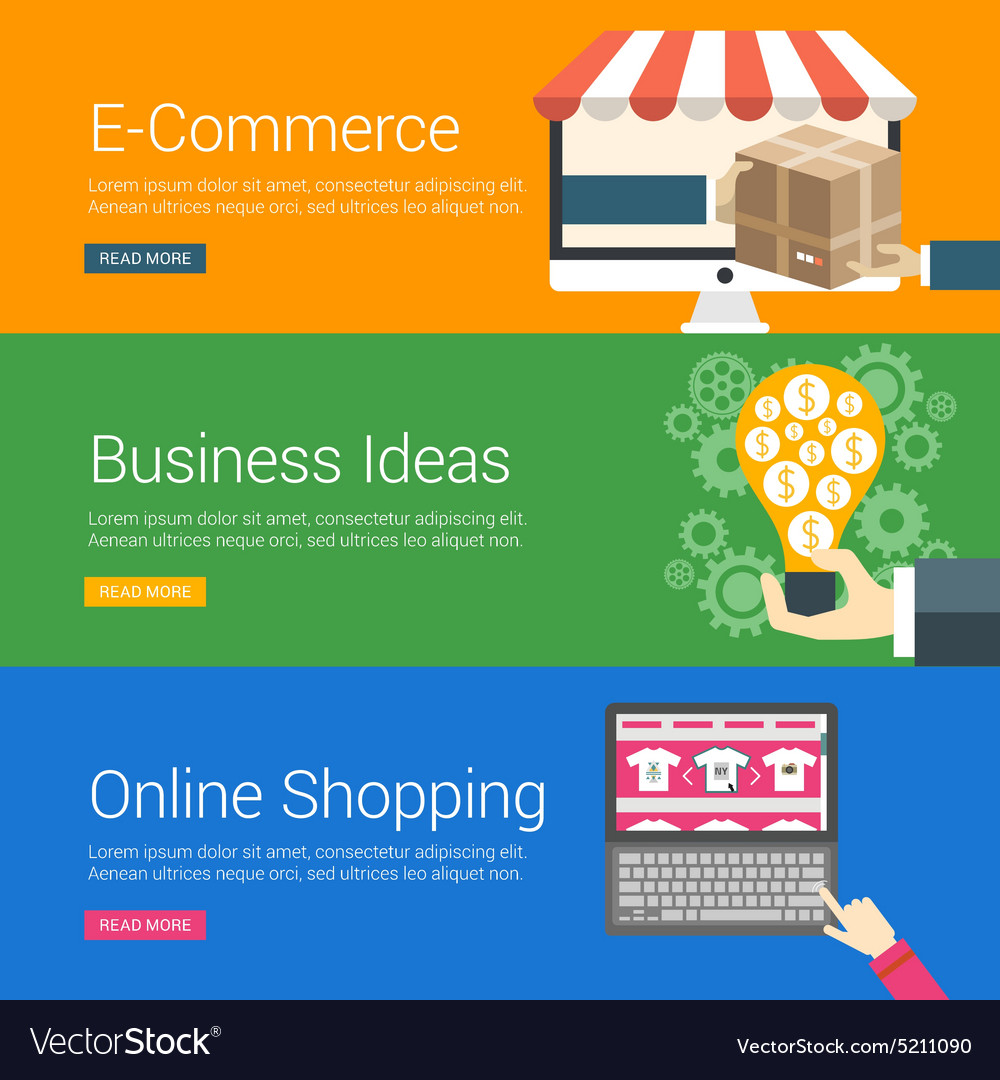 Flat design concept set of for web banners Vector Image