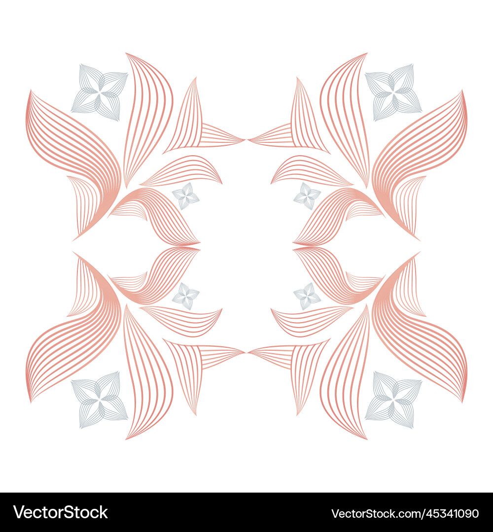 Flower petals line ornament Royalty Free Vector Image