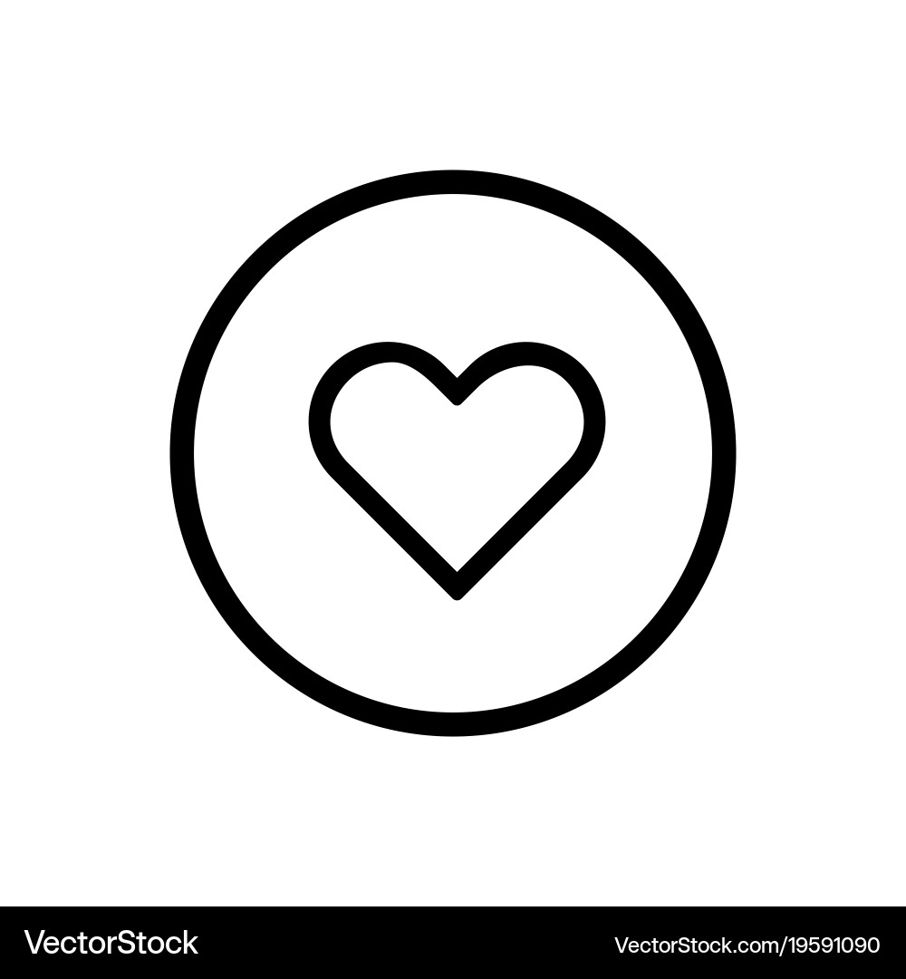 Heart line icon on a white background Royalty Free Vector