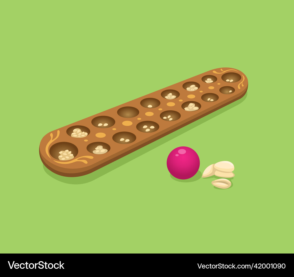 Mancala aka congklak traditional board game Vector Image