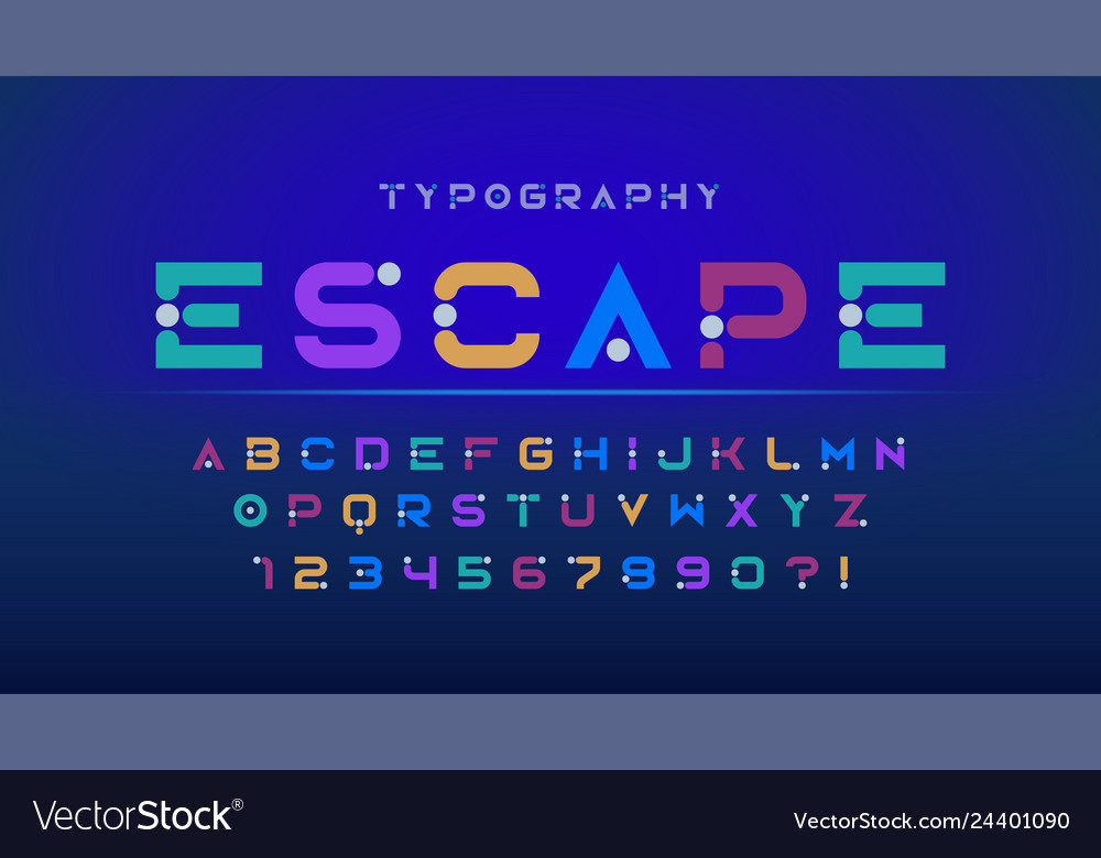 Original futuristic display font design alphabet Vector Image Original futuristic display font design alphabet Vector Image