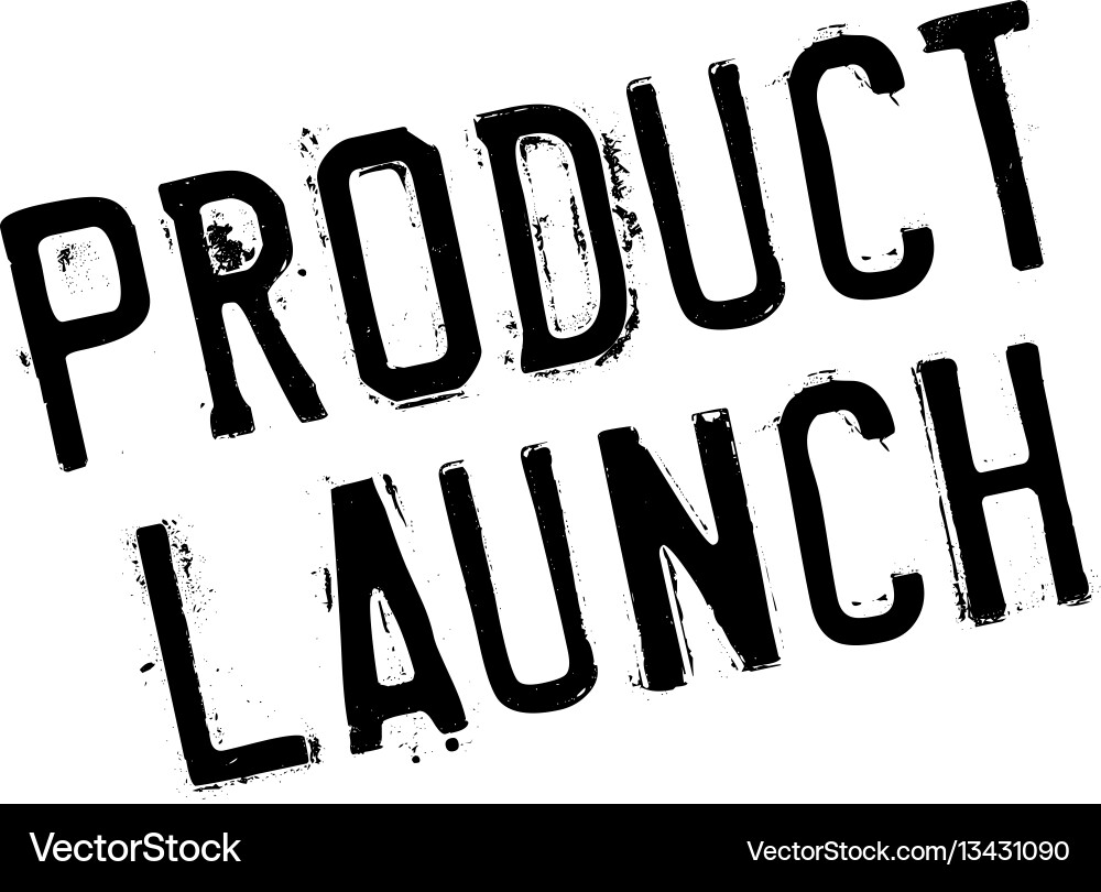 Product launch rubber stamp Royalty Free Vector Image
