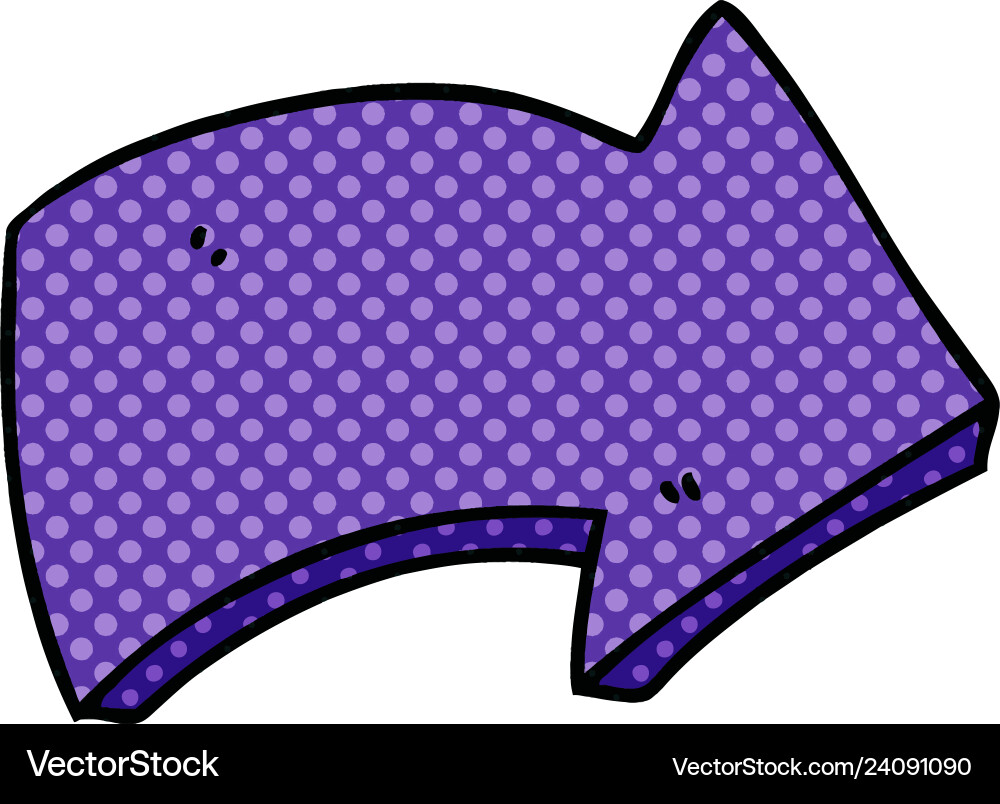 Quirky comic book style cartoon arrow Royalty Free Vector
