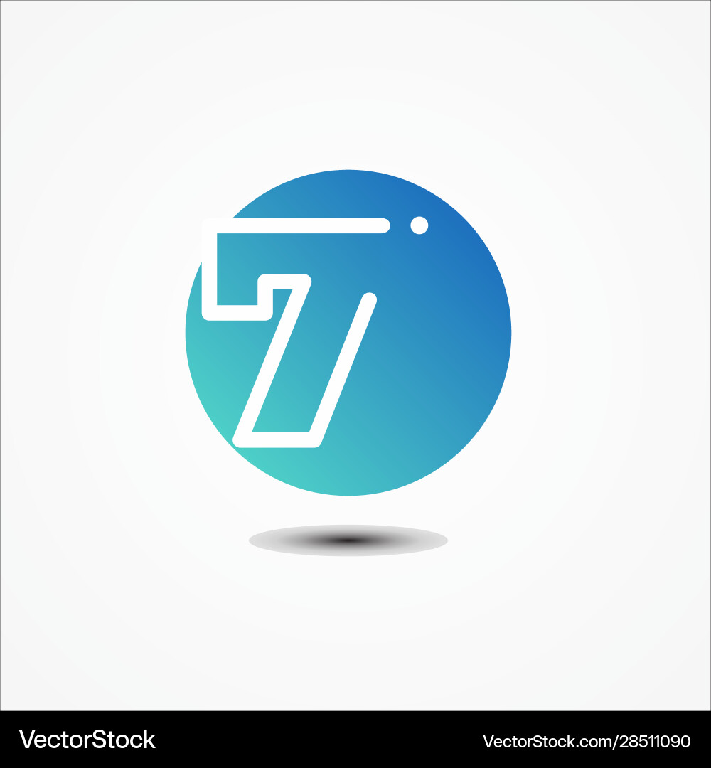 Round symbol number 7 design minimalist Royalty Free Vector