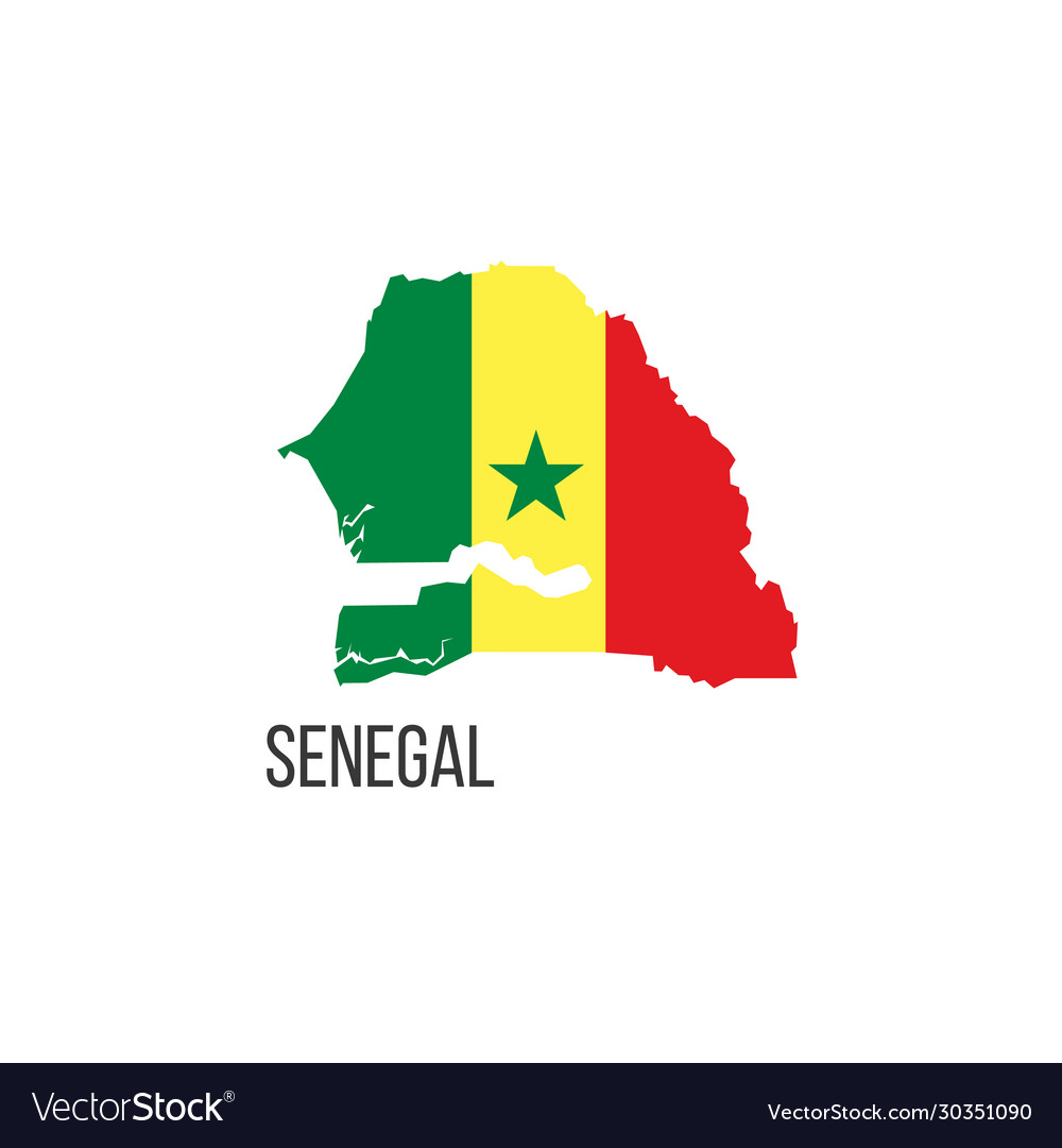 Senegal flag map the country Royalty Free Vector Image