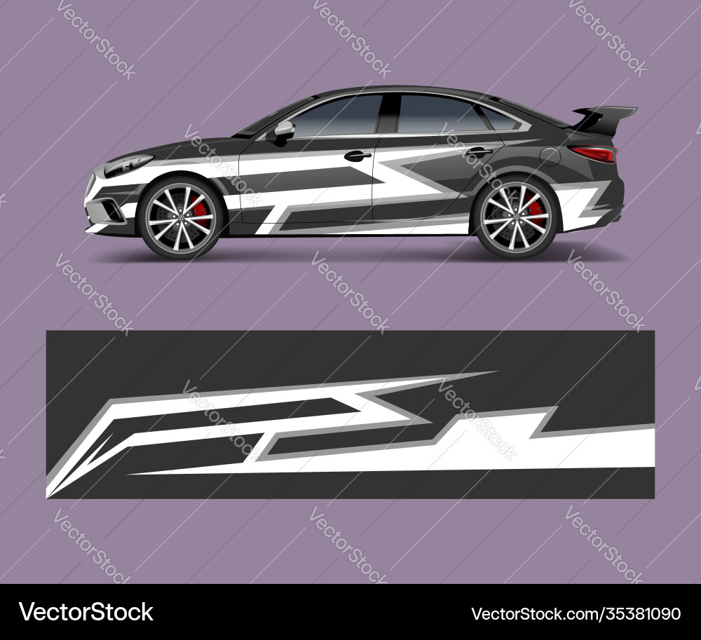 Sport car racing wrap design design template Vector Image