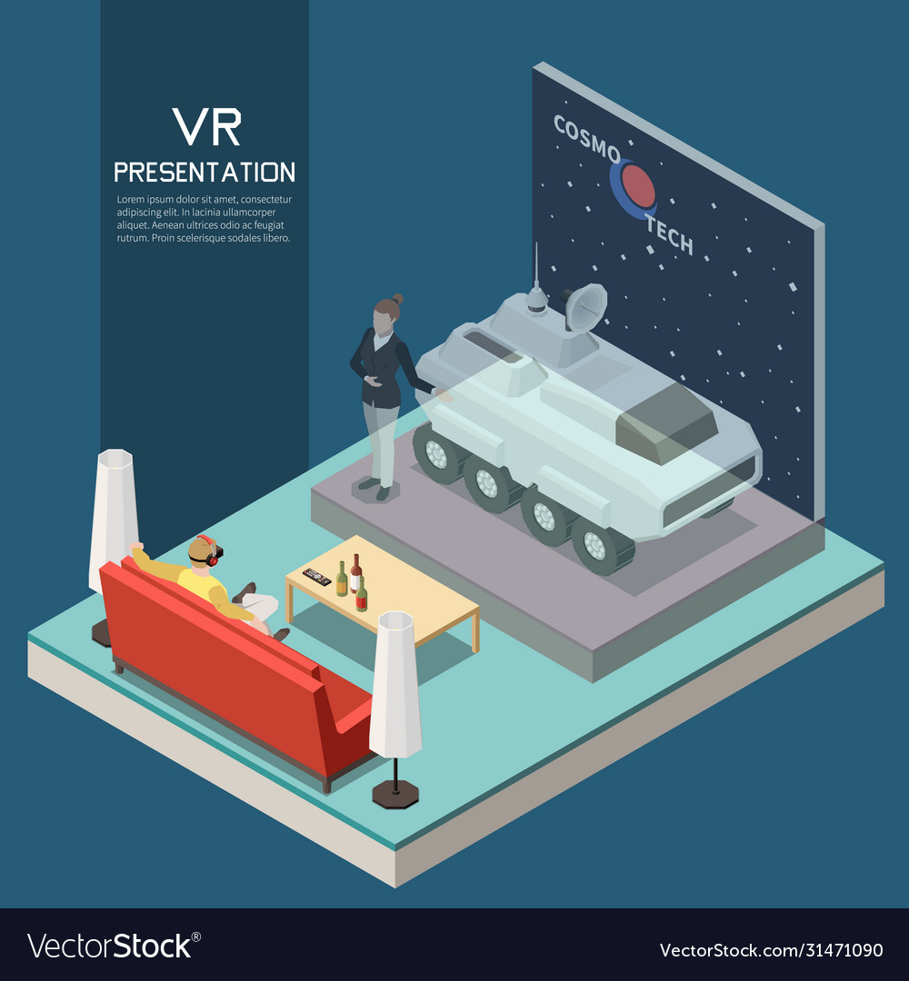 Vr presentation concept Royalty Free Vector Image