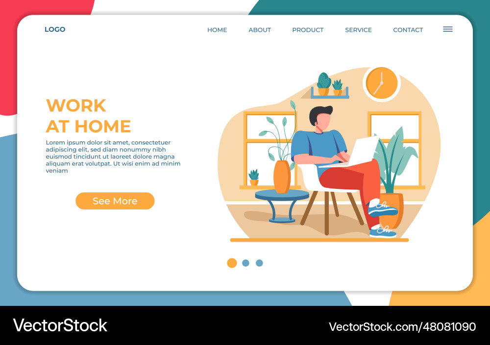 Working from home concept stay at home on Vector Image