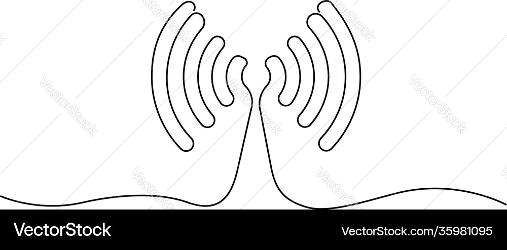 Abstract wi-fi point sign continuous one line Vector Image