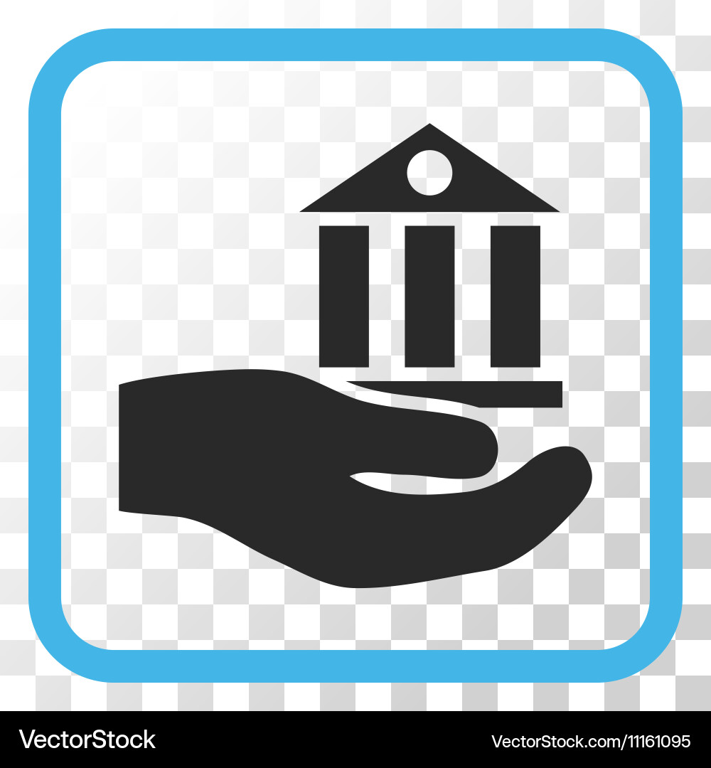 Bank service icon in a frame Royalty Free Vector Image