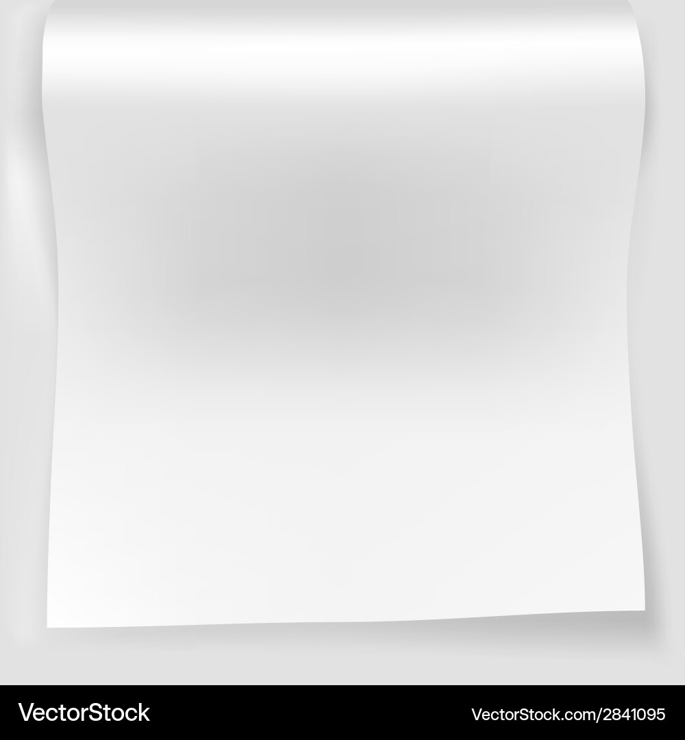 Blank white sheet of curved Royalty Free Vector Image