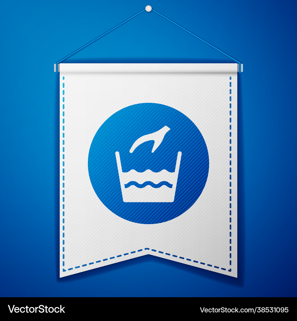 Blue hand wash laundry icon isolated on Royalty Free Vector