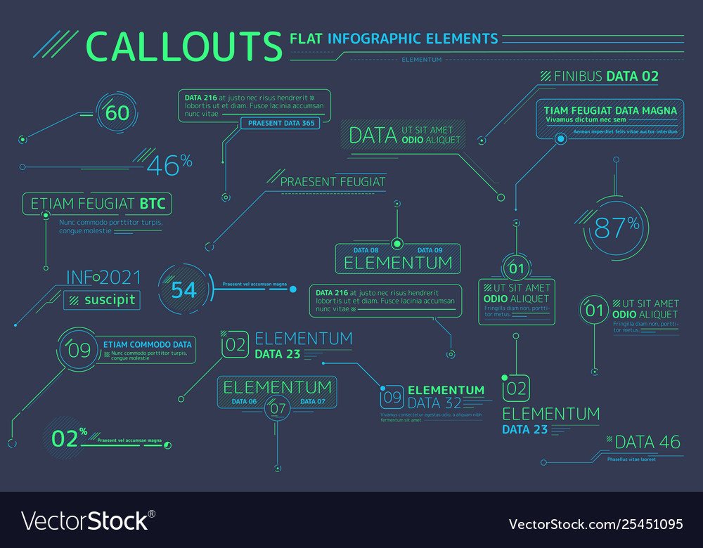 Callouts flat infographic elements Royalty Free Vector Image