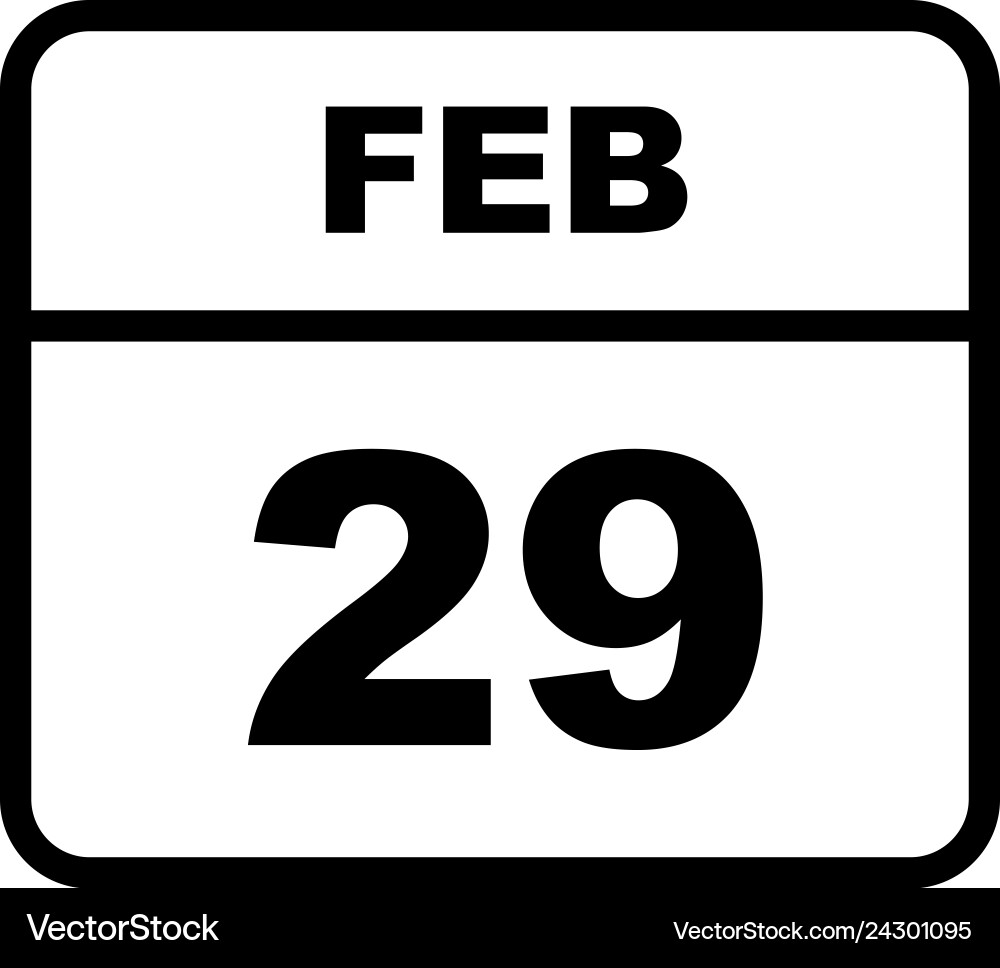 February 29th date on a single day calendar Vector Image