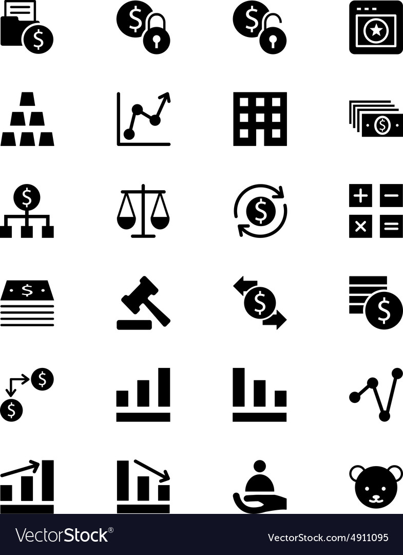 Finance solid icons 2 Royalty Free Vector Image