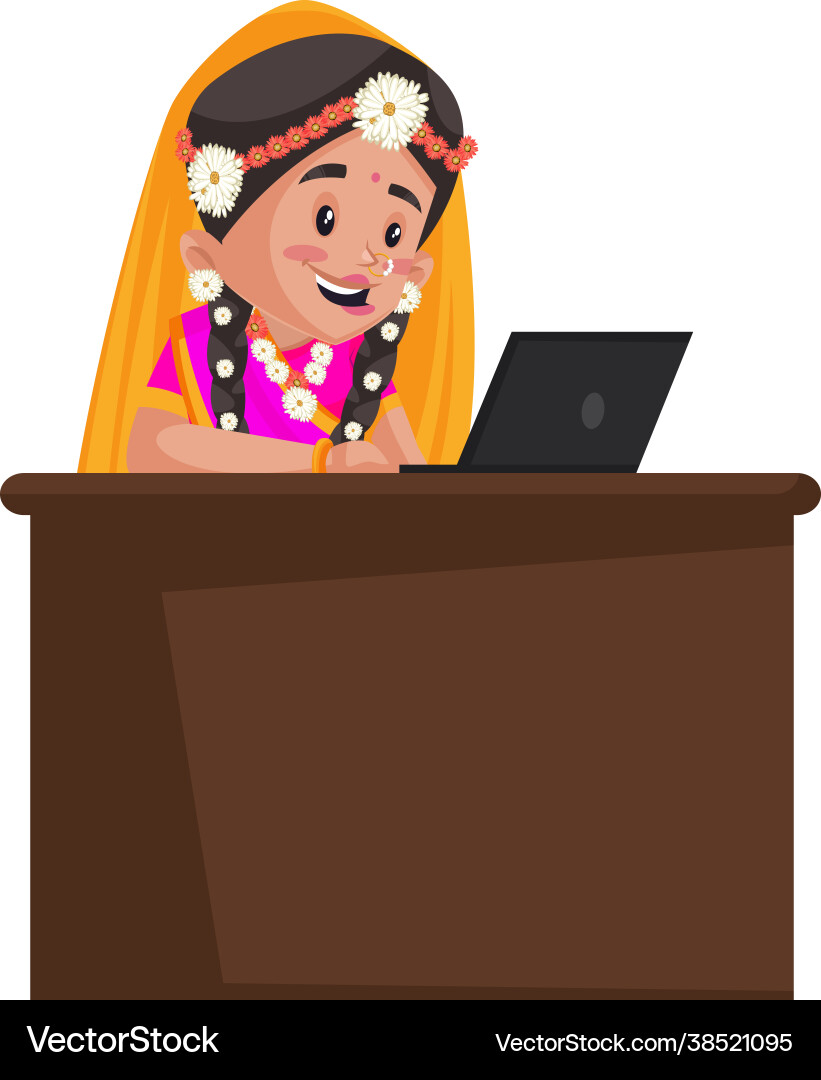 Goddess radha cartoon character Royalty Free Vector Image