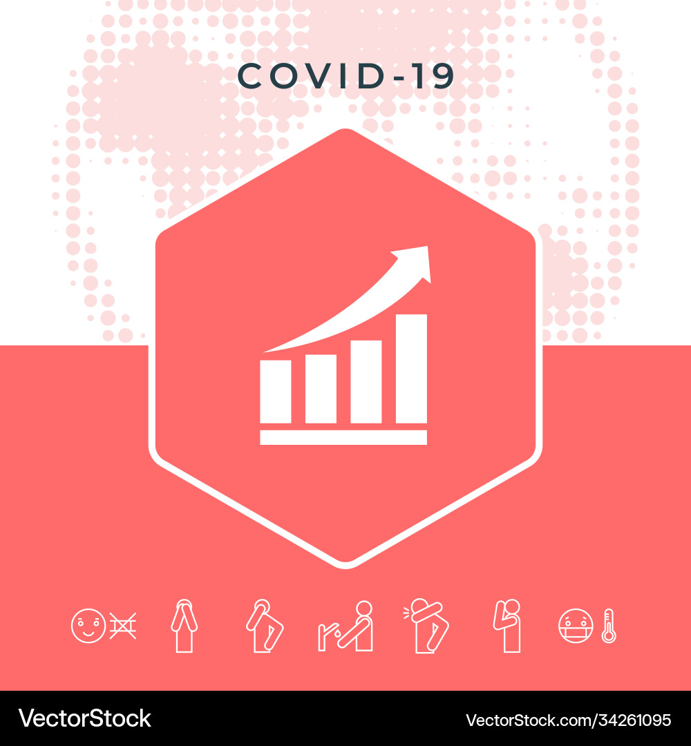Growing bars graphic icon with rising arrow Vector Image