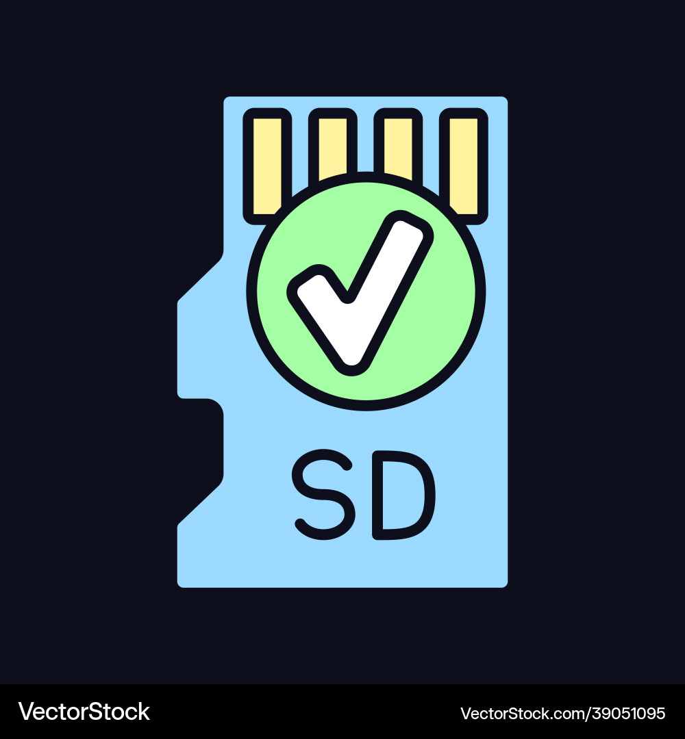 Includes memory card rgb color manual label icon Vector Image