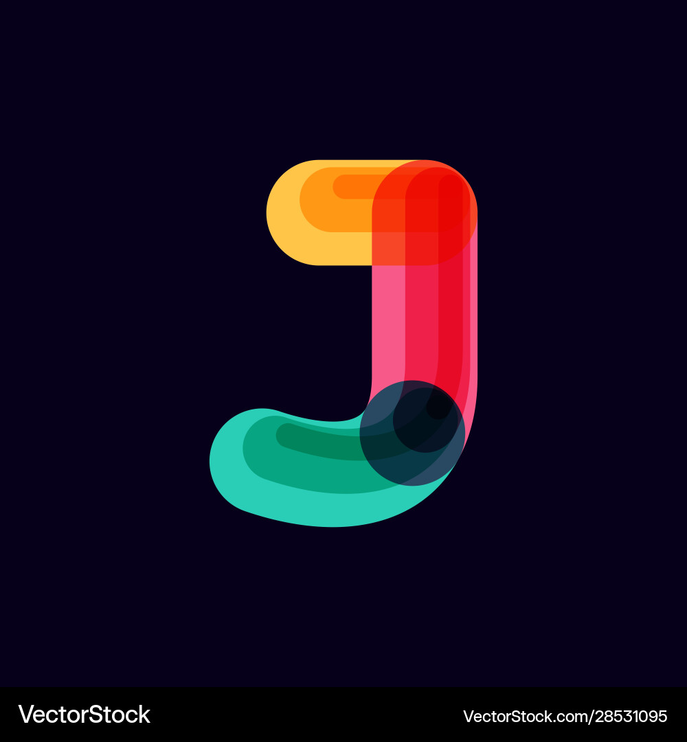 J letter vivid logo with overlapping lines Vector Image