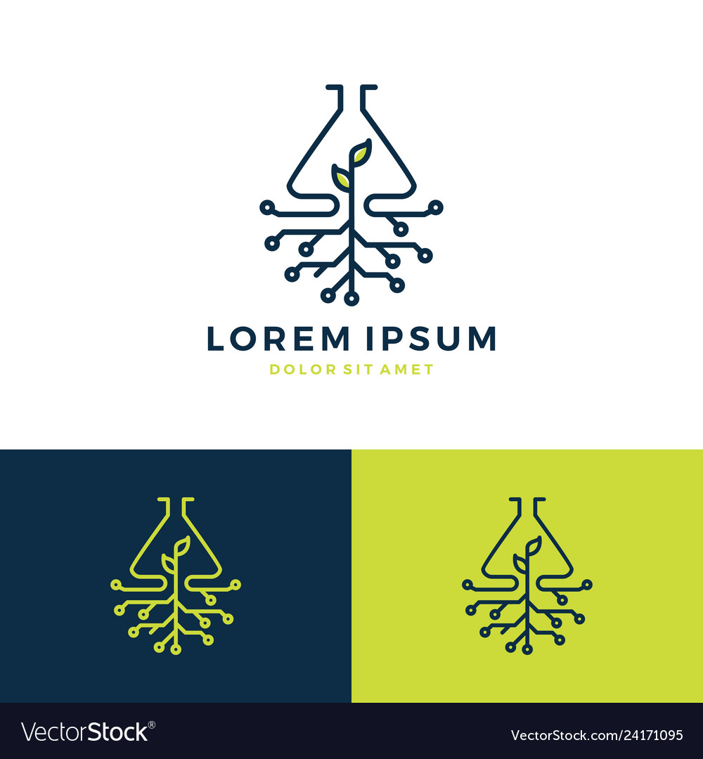 Lab leaf tech logo Royalty Free Vector Image - VectorStock