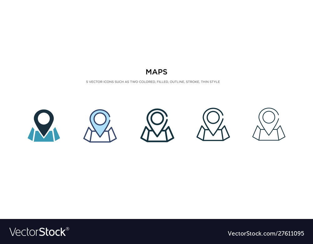 Maps icon in different style two colored Vector Image