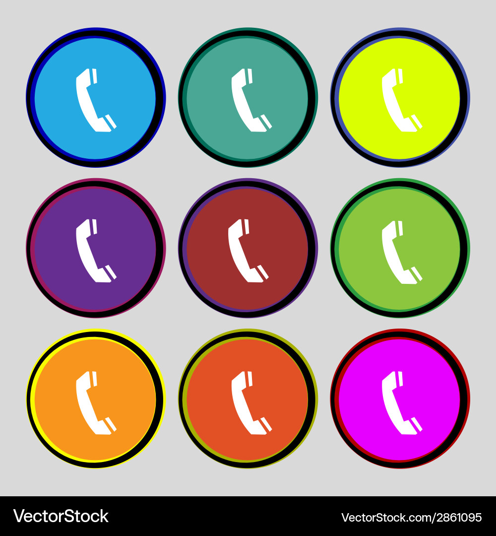 Phone sign icon support symbol call center set Vector Image