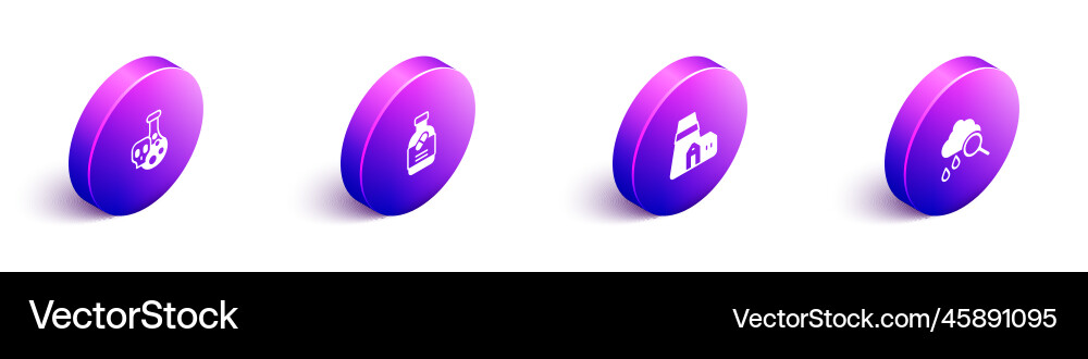 Set isometric test tube with toxic liquid Vector Image
