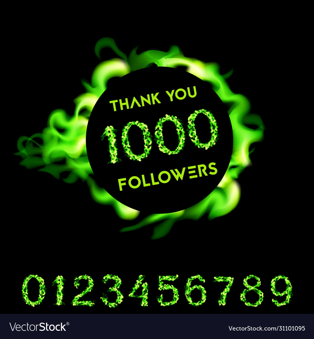 Thank you 1000 followers Royalty Free Vector Image