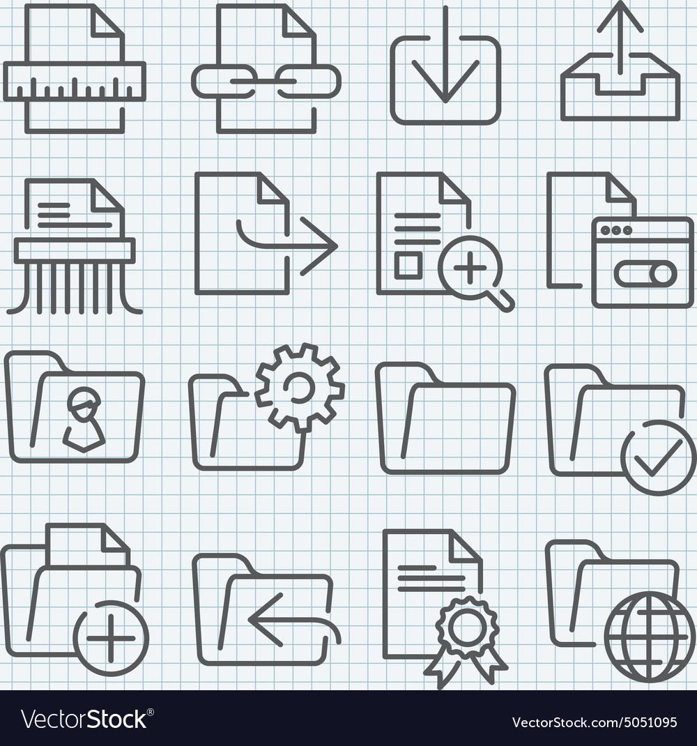 Thin line icons set Royalty Free Vector Image - VectorStock