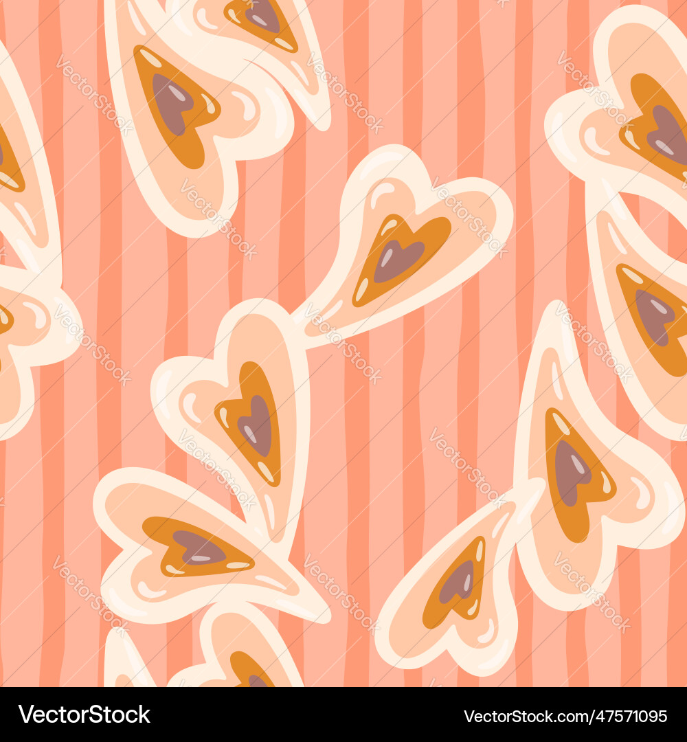 Vintage hearts seamless pattern 14 february Vector Image