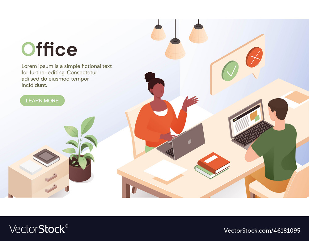 Work in office Royalty Free Vector Image - VectorStock