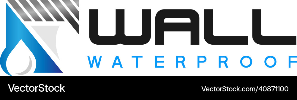 Colorful wall waterproof interior logo design Vector Image