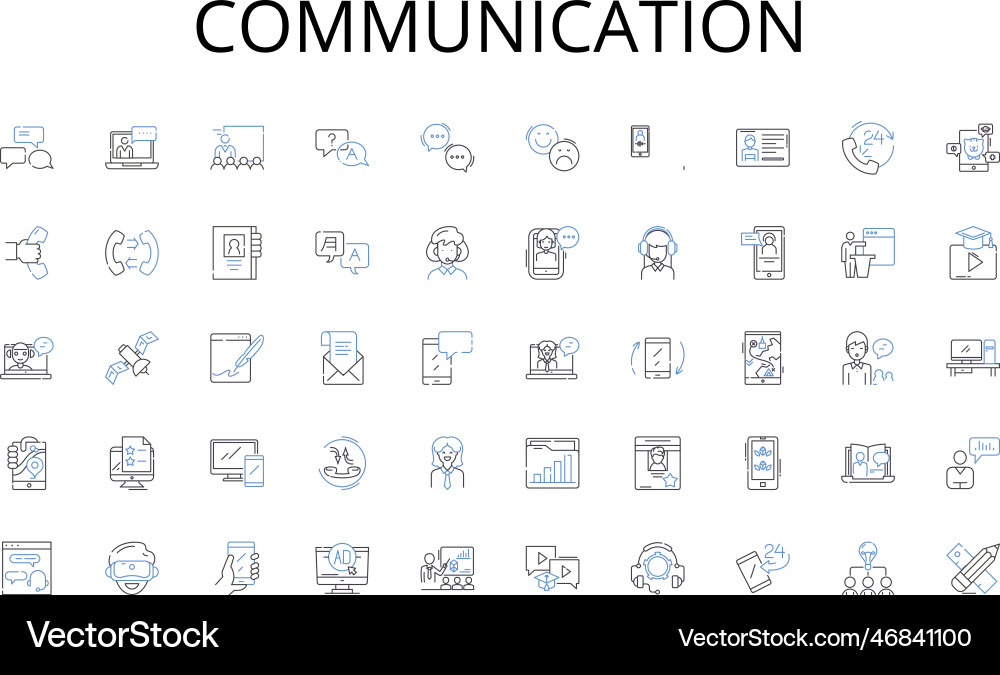 Communication line icons collection advancement Vector Image
