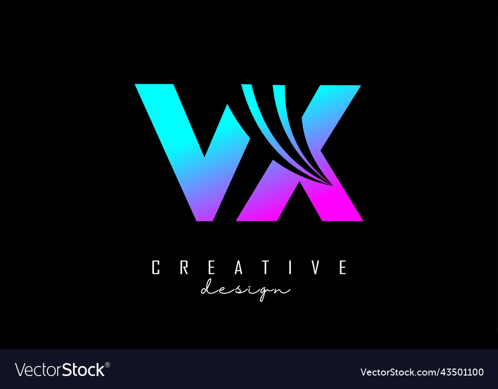 Creative colorful letters vx v x logo Royalty Free Vector