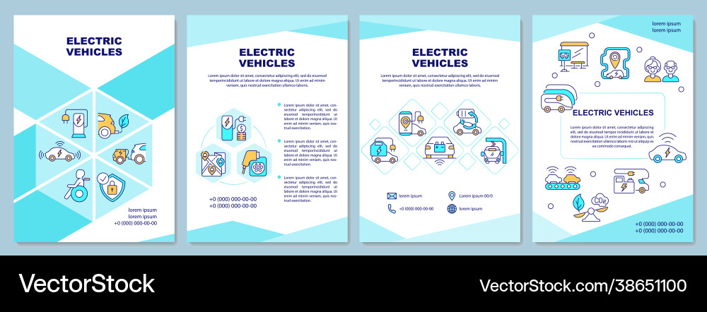Electric vehicle demonstration brochure template Vector Image