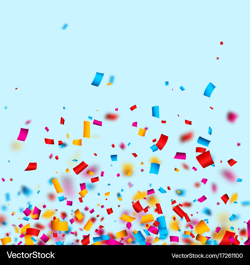 Festive background with colorful confetti Vector Image