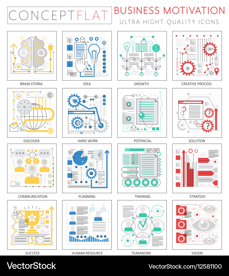 Infographics mini concept business motivation Vector Image