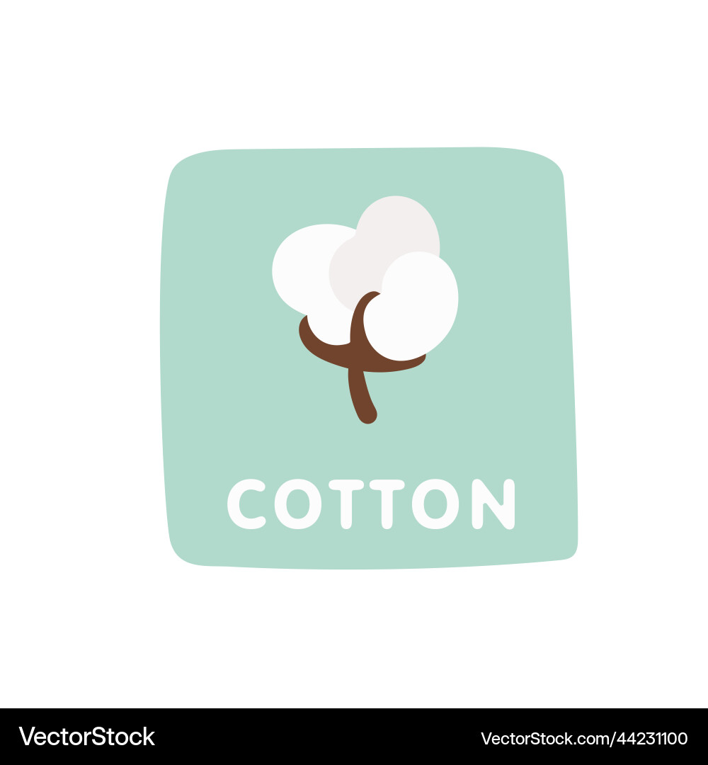 Label with cotton sign cute tag Royalty Free Vector Image