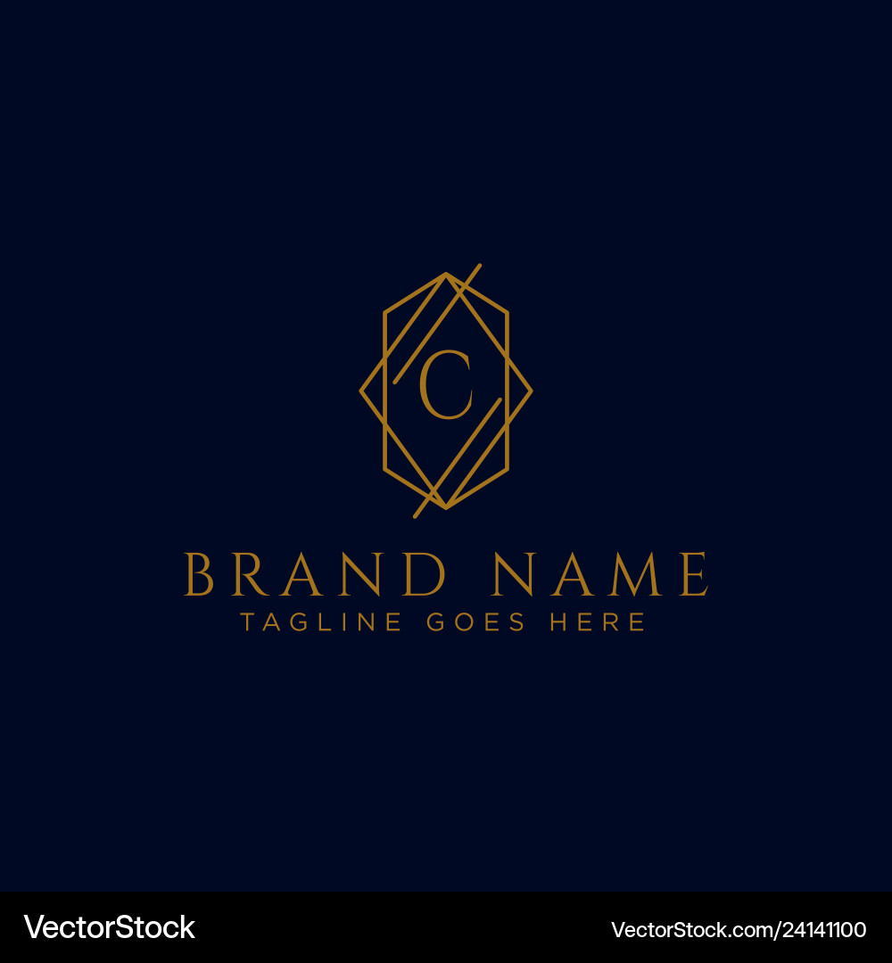 Luxury logotype premium letter c logo Royalty Free Vector