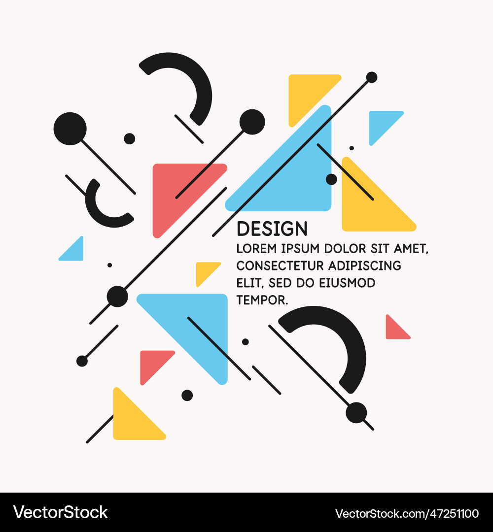 Modern geometric composition of various shapes Vector Image