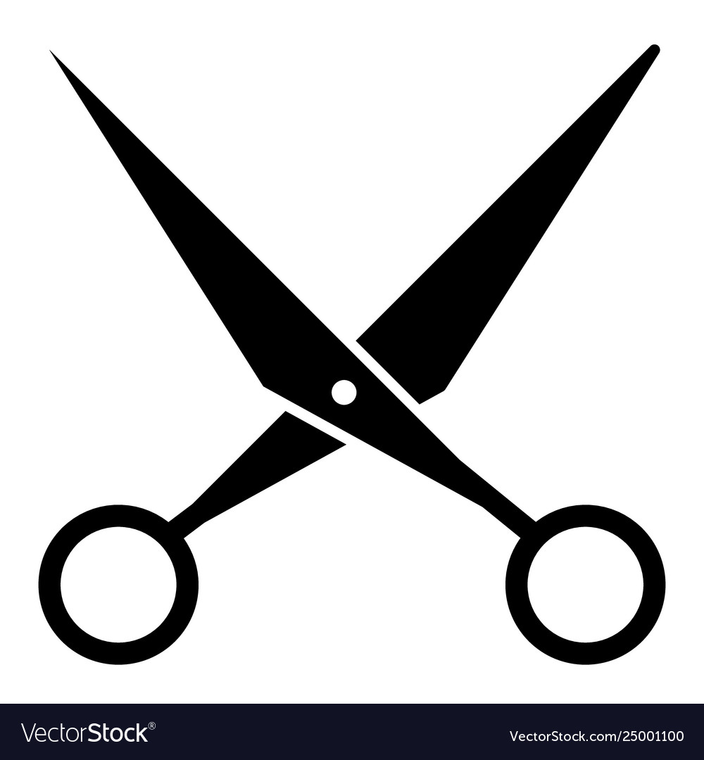 Open scissors solid icon tool Royalty Free Vector Image