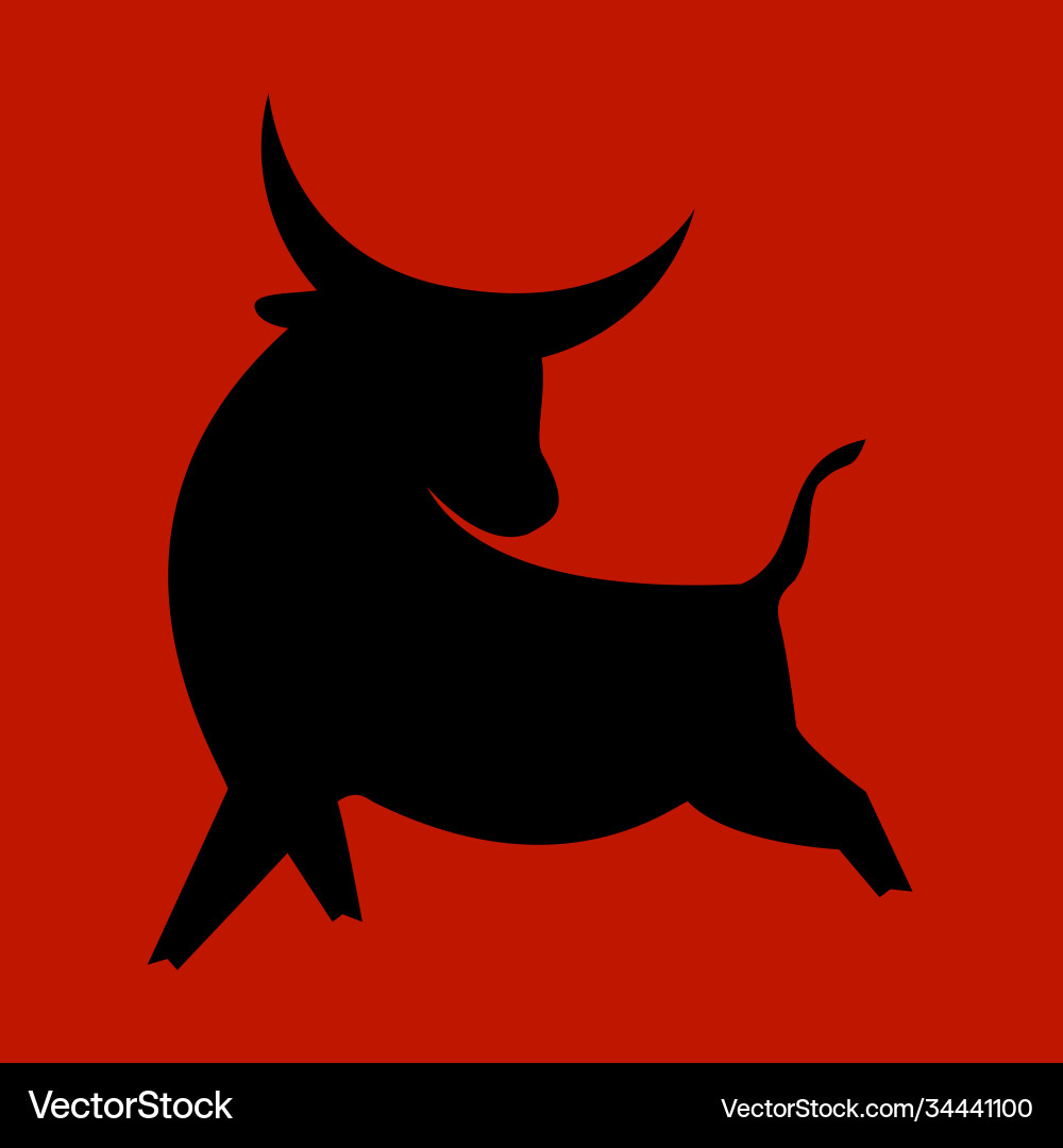 Stylized silhouette a bull symbol new Royalty Free Vector
