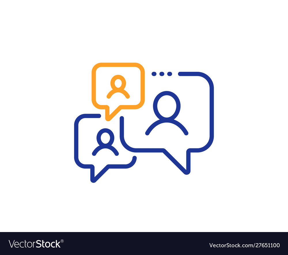 Support chat line icon comments sign speech Vector Image