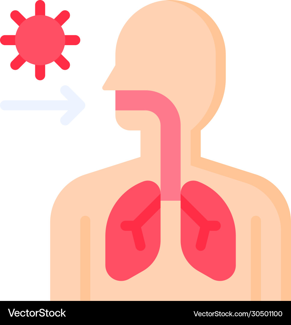 Virus and pneumonia flat style icon Royalty Free Vector