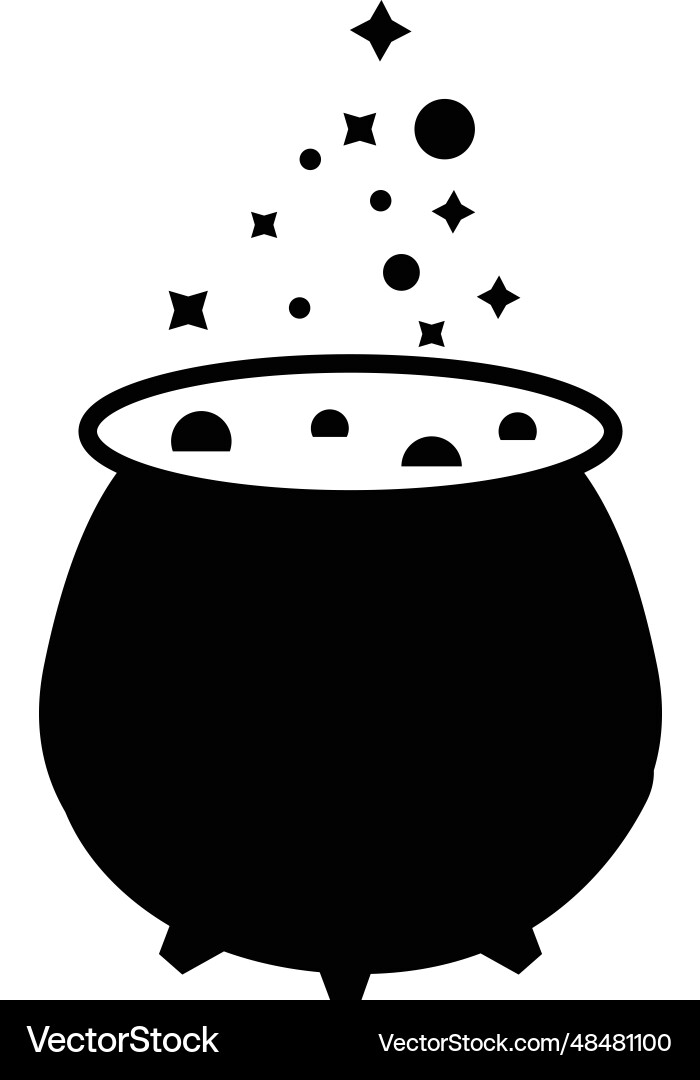 Witches cauldron with potion icon boiling potions Vector Image