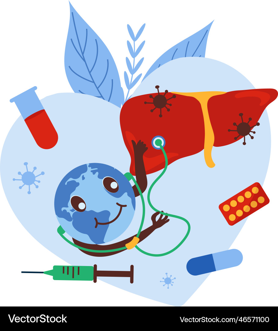 World liver and hepatitis day Royalty Free Vector Image